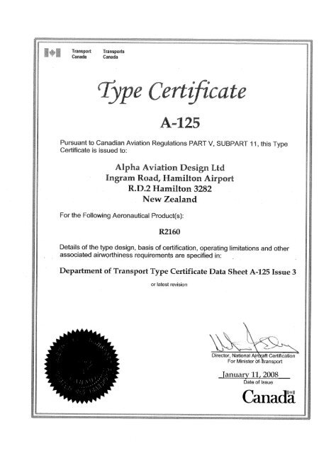 Certificate Of Acceptance