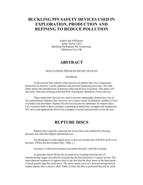 buckling pin devices - IPEC