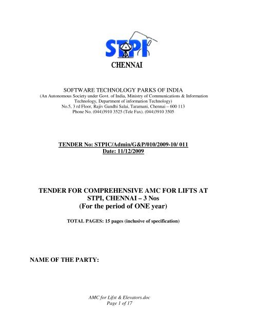 AMC-for-Lifts-and-El.. - Chennai - Stpi.in