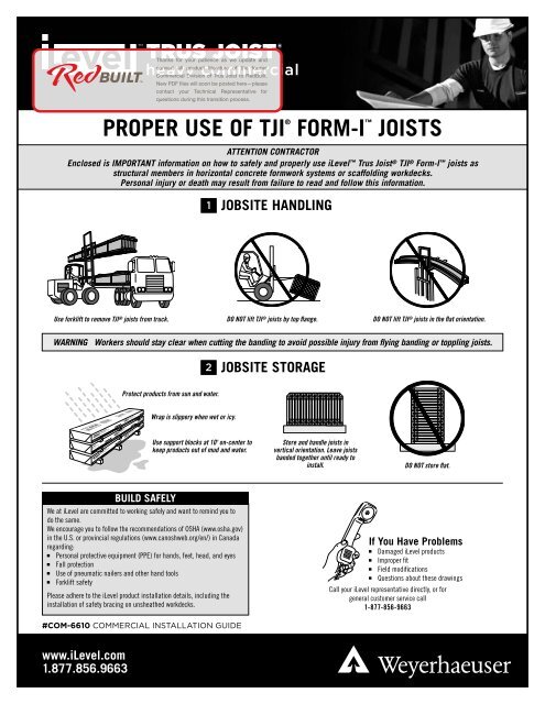 Heavy Commercial TJI Form-I Joist Installation Guide - RedBuilt