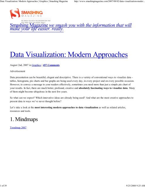 Data Visualization: Modern Approaches