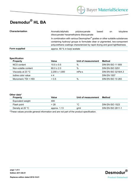 Desmodur HL BA Desmodur