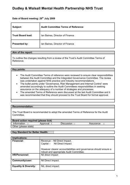Audit Committee â Terms of Reference - Dudley and Walsall ...