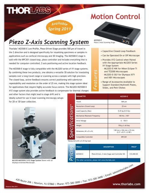 Motion Control - Thorlabs