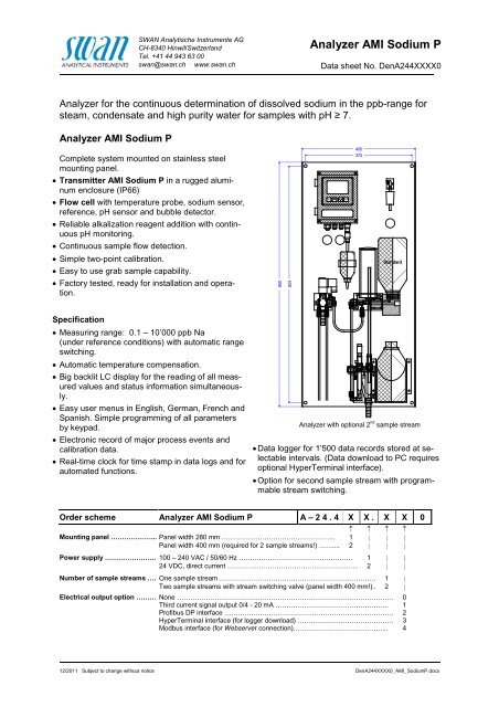 Data sheet AMI Sodium P - WJF Instrumentation