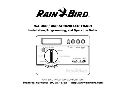Rain Bird ISA 300 / 400 Series Sprinkler Timer Manual