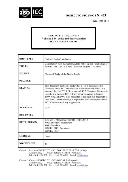 ISO/IEC JTC 1/SC 2/WG 3 N 473 ISO/IEC JTC 1/SC 2 ... - Open-std.org