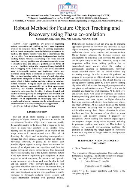 Robust Method For Feature Object Tracking And Recovery Using