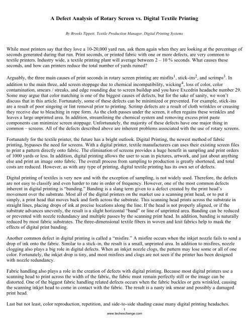 A Defect Analysis of Rotary Screen vs. Digital Textile Printing