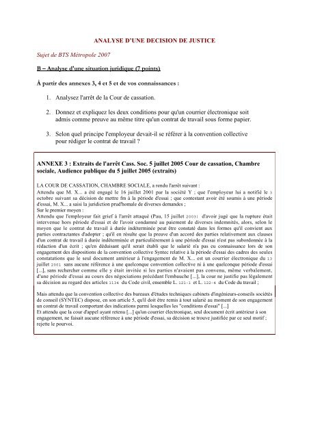 analyse d'une decision de justice