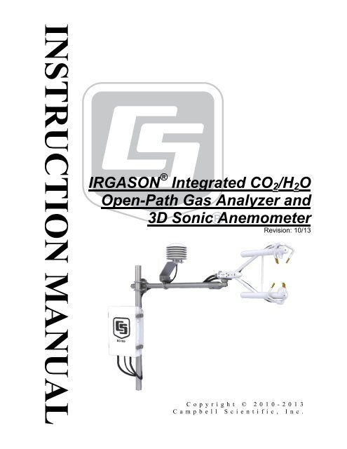 IRGASON Integrated CO2/H2O Open-Path Gas Analyzer and 3D ...