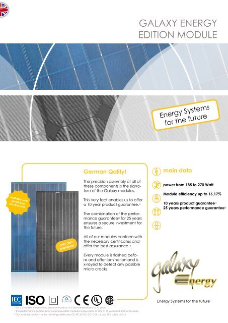 Galaxy EnErGy Edition ModulE - Solar-Bazaar