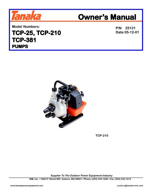 Owner's Manual(PDF) - Tanaka