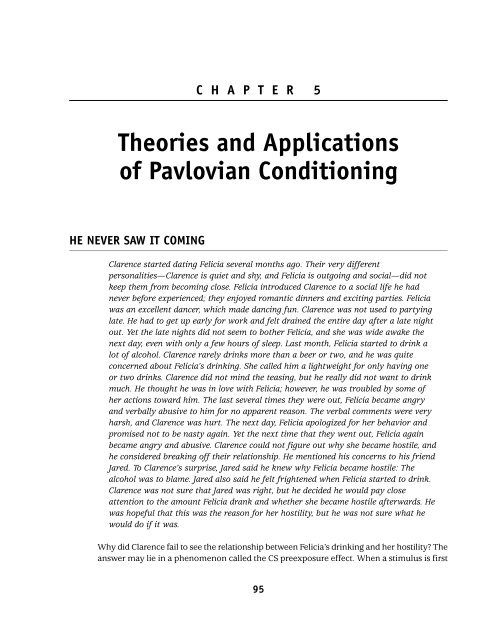 Ch. 5 - Theories and Applications of Pavlovian Conditioning