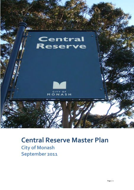 Central Reserve Master Plan - City of Monash