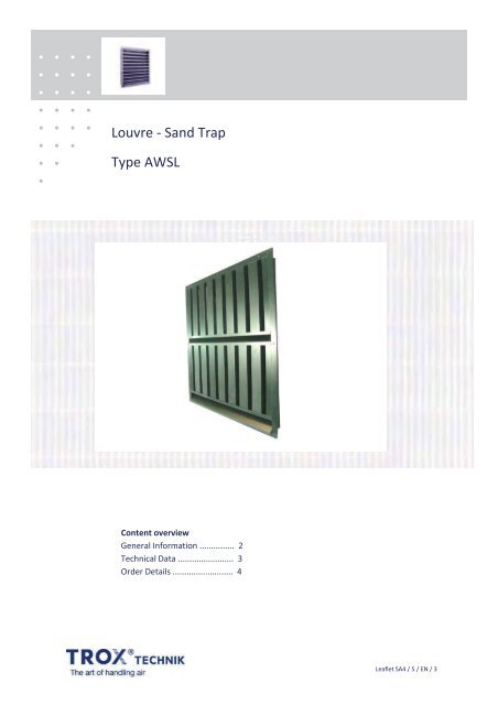 Louvre - Sand Trap Type AWSL - TROX