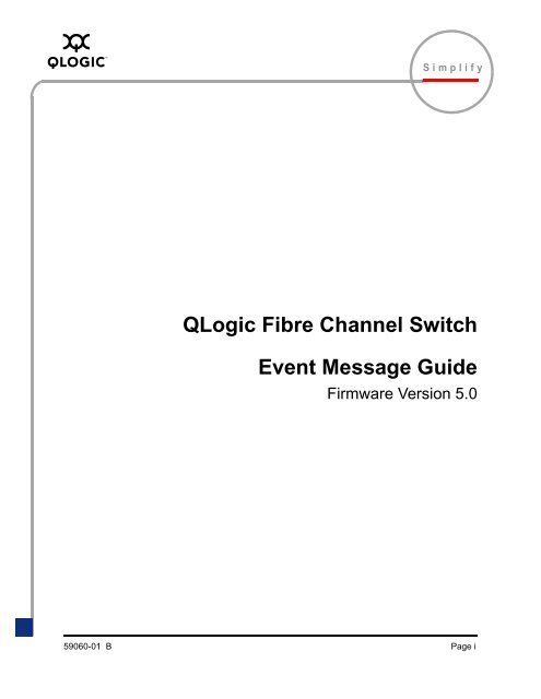 QLogic Fibre Channel Switch Event Message Guide