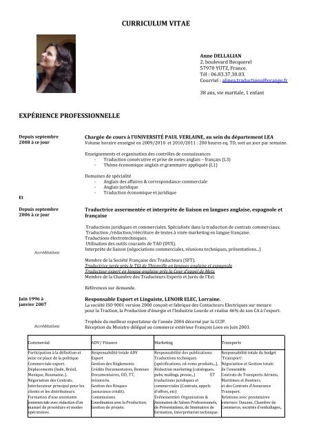 CV 2011 Anne Dellalian.pdf - SFT