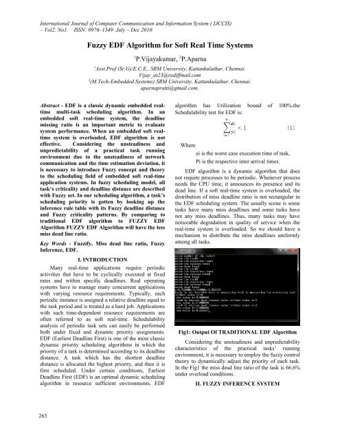 Fuzzy Edf Algorithm For Soft Real Time Systems