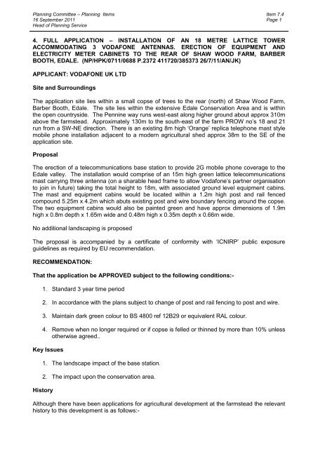 Full Application - Installation of an 18 Metre Lattice Tower ...