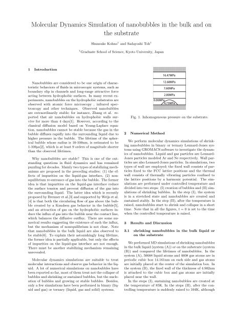 Molecular Dynamics Simulation Of Nanobubbles In The Bulk Jsst