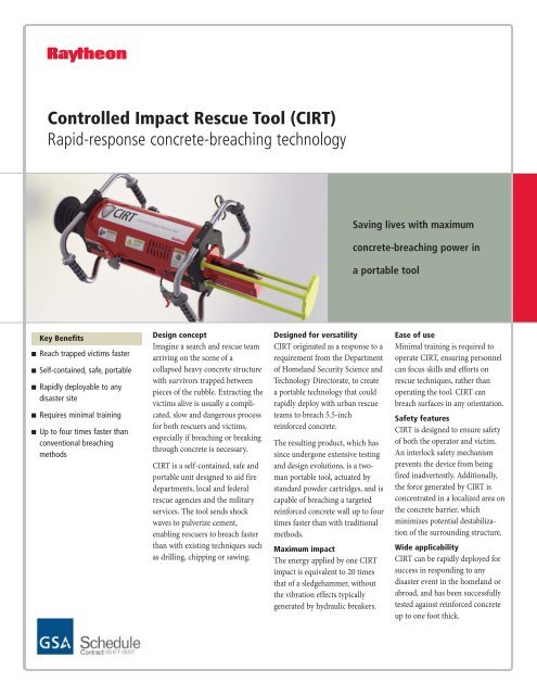 Controlled Impact Rescue Tool (CIRT) - Raytheon