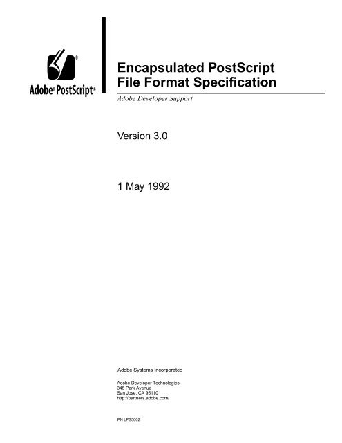 Encapsulated Postscript File Format Specification Adobe Partners