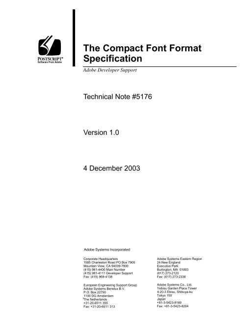 The Compact Font Format Specification - Adobe Partners