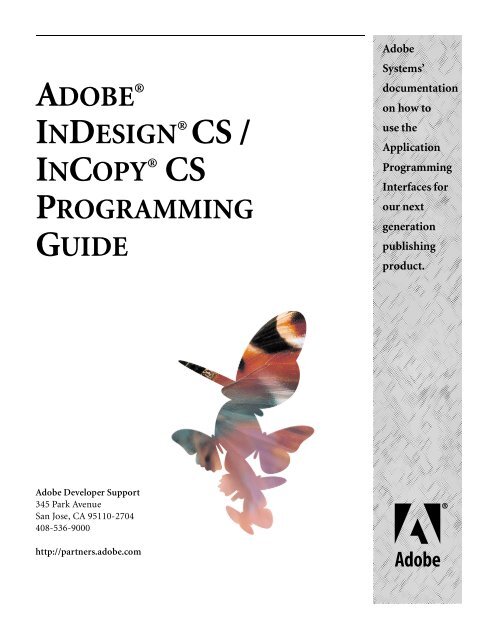 Adobe InDesign Programming Guide - Adobe Partners