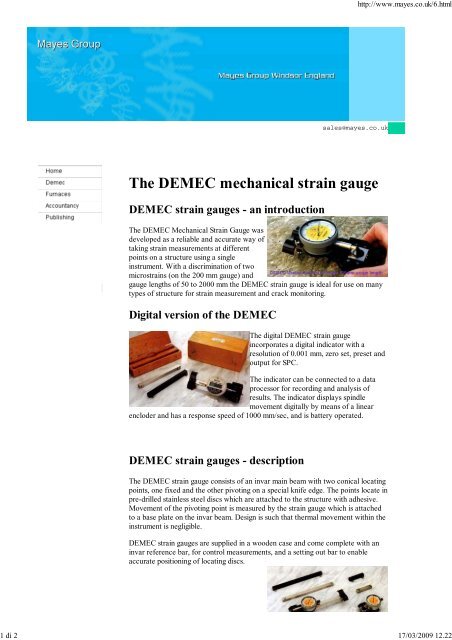 Mechanical Strain Gauge Strain Gauges