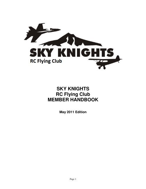 SKY KNIGHTS RC Flying Club MEMBER HANDBOOK