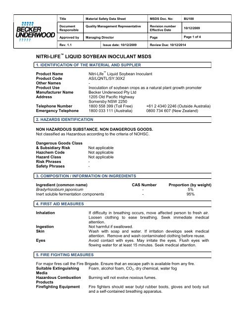 Nodulaid N/T Soybean Liquid Inoculant - Becker Underwood