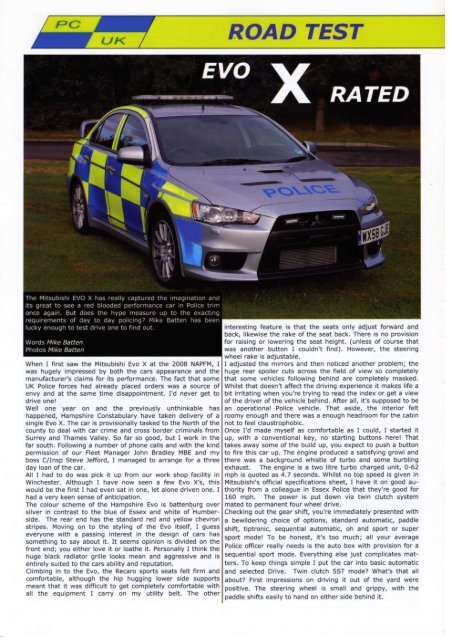 Mitsubishi Evo X Article - Police Car UK