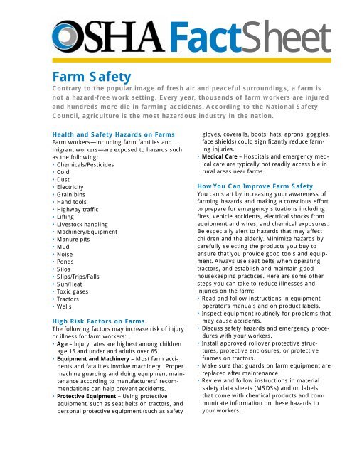 Farm Safety - OSHA
