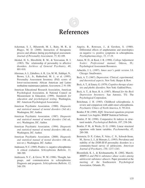 References - Psychological Assessment Resources, Inc.