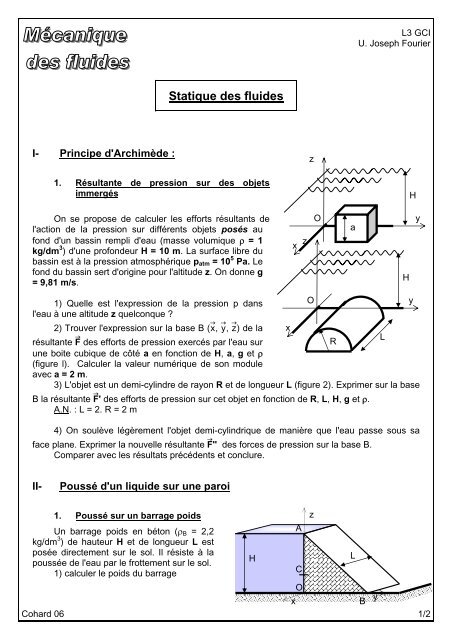 Statique des fluides - LTHE