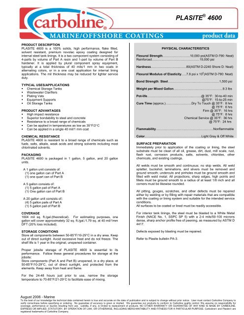 PLASITE® 4600 - Carboline