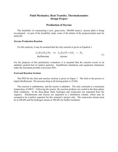 Fluid Mechanics, Heat Transfer, Thermodynamics Design Project ...