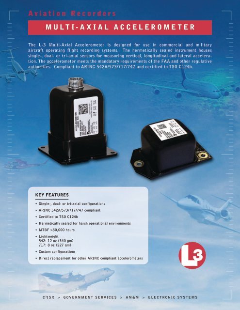 Aviation Recorders MULTI-AxIAL ACCELEROMETER - L-3 Aviation ...