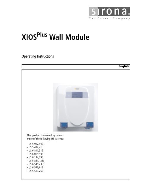 XIOS Wall Module - Sirona - Technical Documentation
