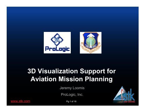 3D Visualization Support for Aviation Mission Planning - AGI
