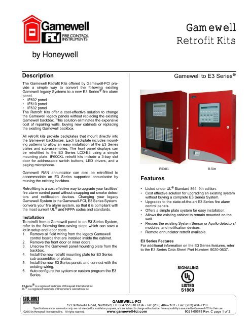 Gamewell Retrofit Kits - Gamewell-FCI