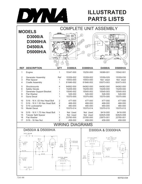 ILLUSTRATED PARTS LISTS - Winco Generators