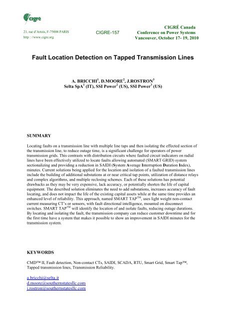 Fault Location Detection on Tapped Transmission ... - Southern States