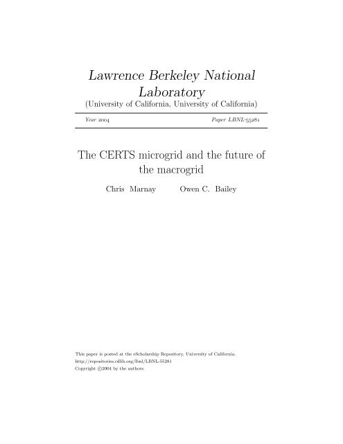 Lawrence Berkeley National Laboratory - Laboratory for Advanced ...