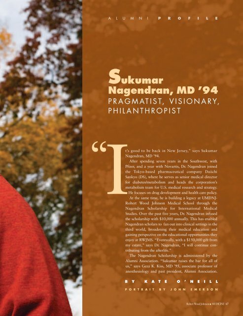 Sukumar Nagendran, MD - Robert Wood Johnson Medical School ...