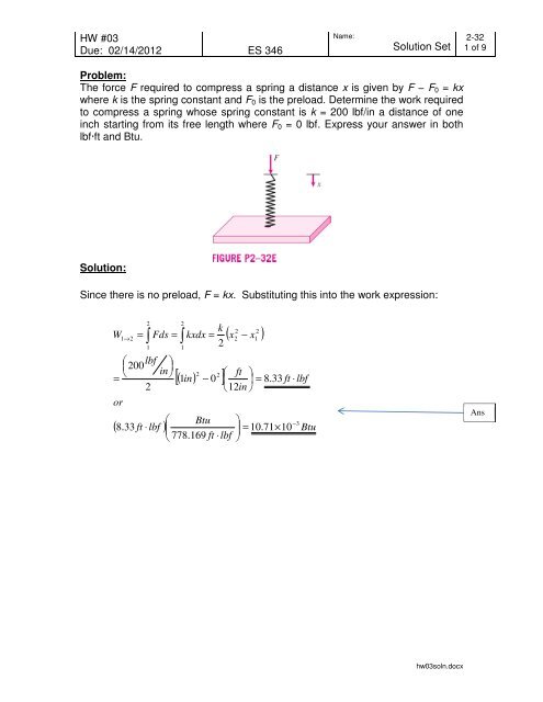 HW #03 Solution