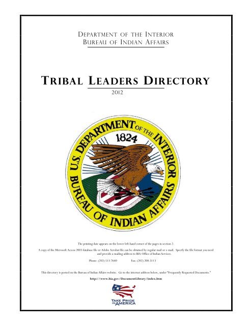 Tribal Leaders Directory - Indian Affairs