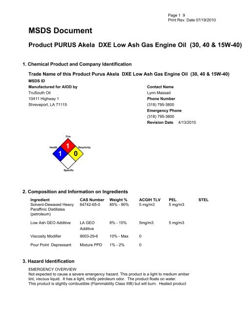 MSDS Document - Purusproducts.com