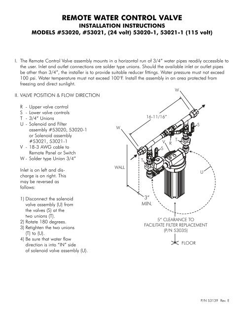 REMOTE WATER CONTROL VALVE - Air Techniques, Inc.